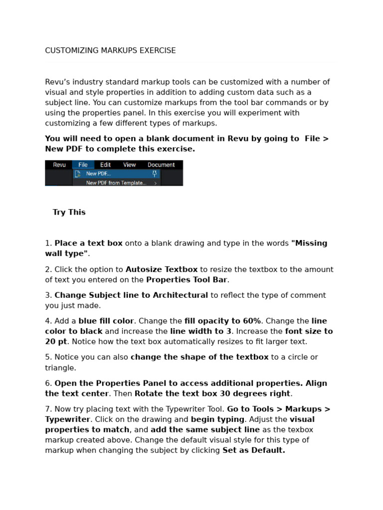 Customizing Markups Exercise | PDF | Computing | Software