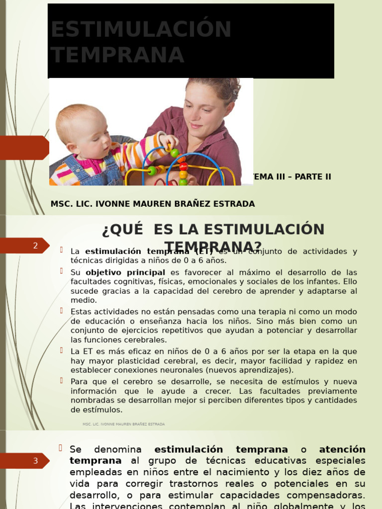 ESTIMULACIÓN TEMPRANA | PDF | Sistema nervioso | Neurociencia