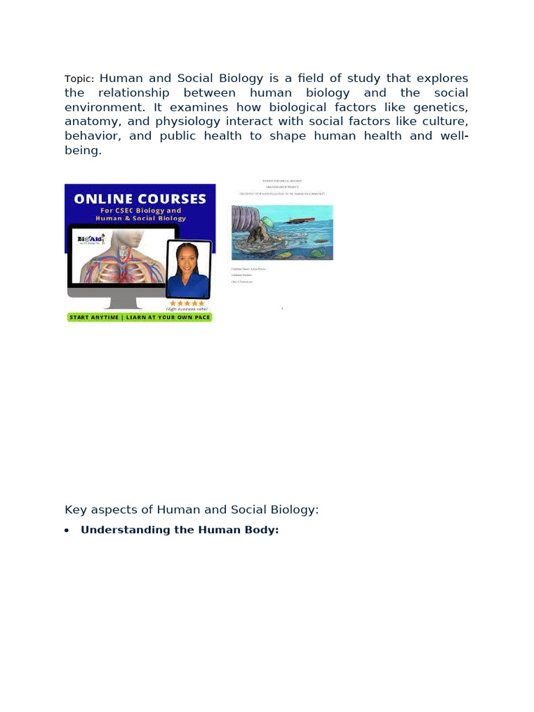 Human and Social Biology - 015108 | PDF