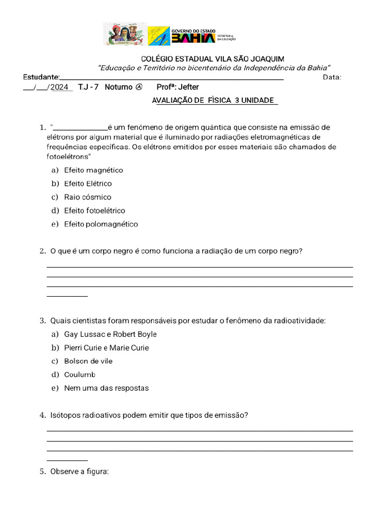 Fisica T.J - 7 Noturno | PDF