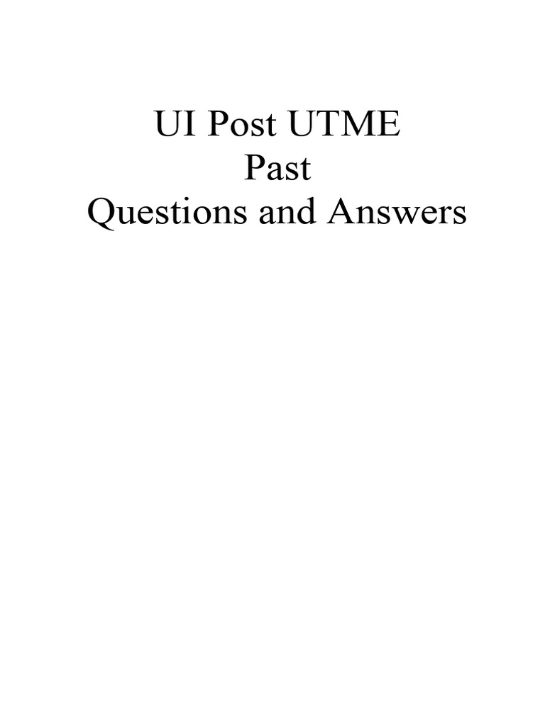 UI Post UTME Practice Questions | PDF | Verb | Adjective