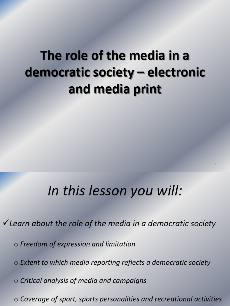 The Media and Democratic Society 1 | PDF | Social Media | Popular ...