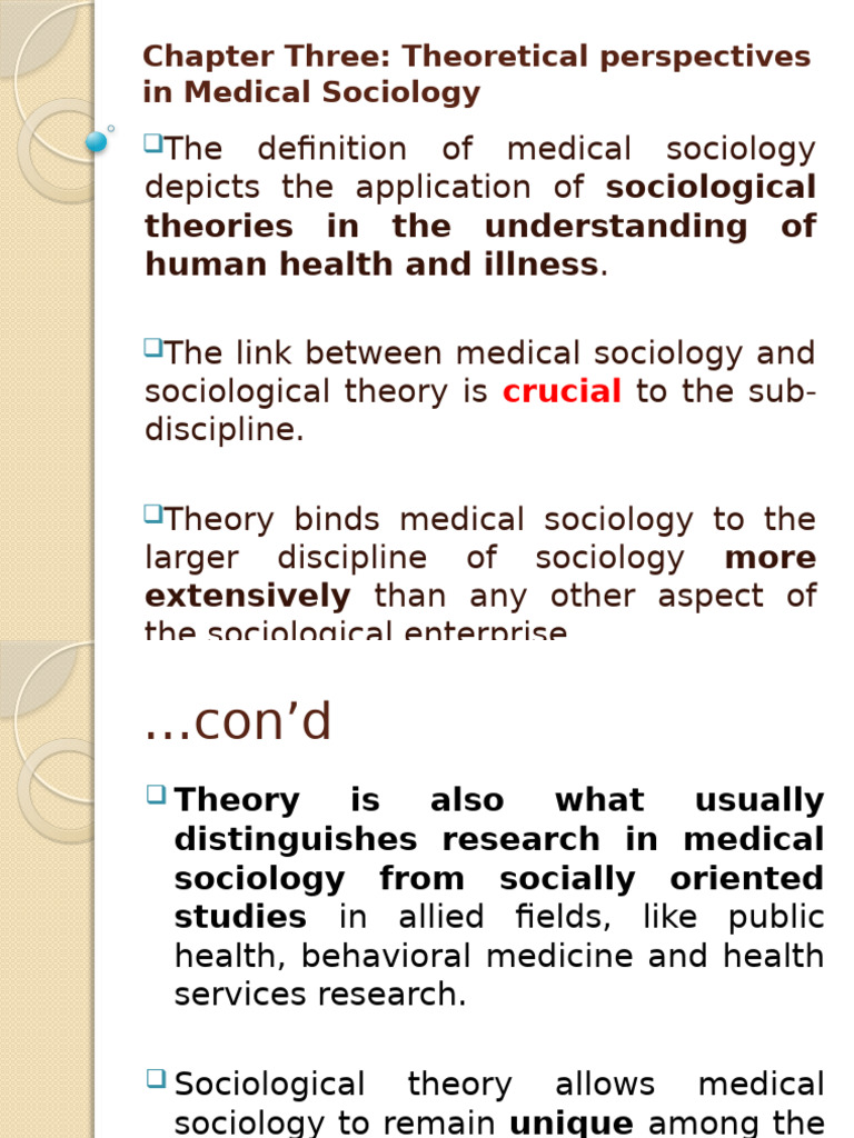 Theoretical Perspectives in Medical Sociology | PDF | Sociology ...