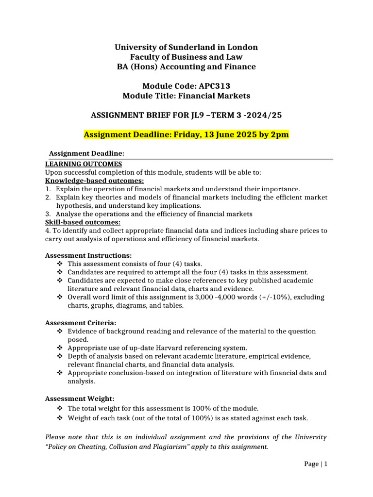 APC 313 Assignment Brief | PDF | Exchange Rate | Money