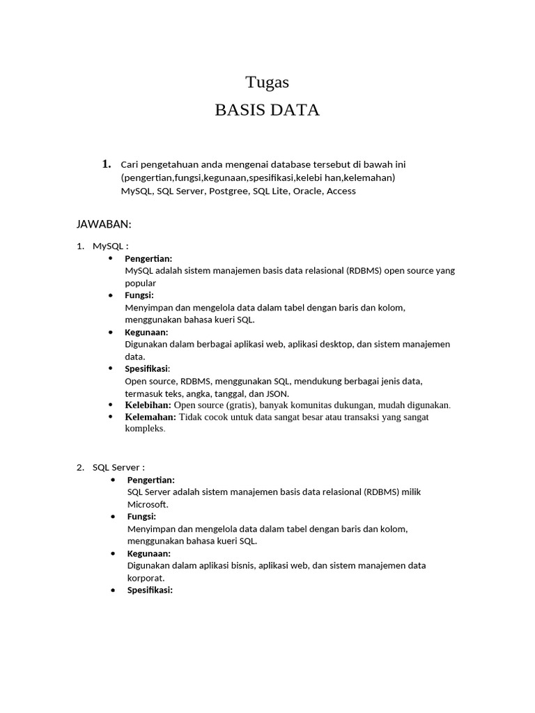Tugas Basis Data Darma | PDF