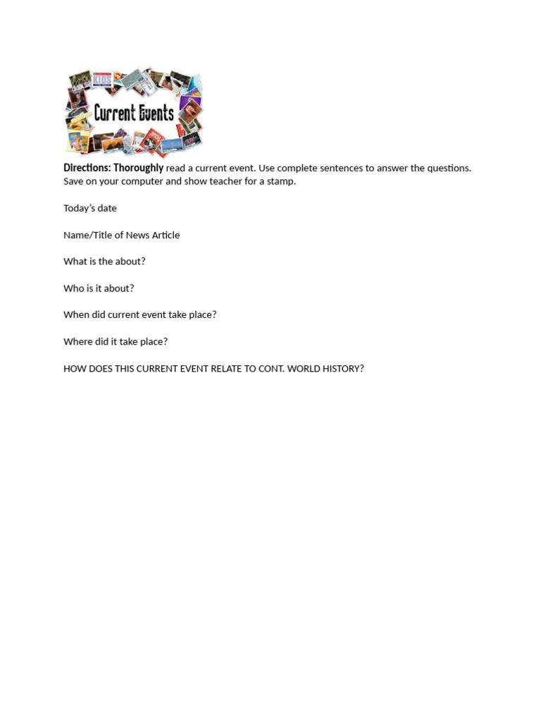 Current Event Template | PDF