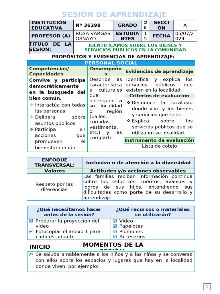 Sesiones de Aprendizaje - Semana 2 - UD V - Editora Quipus Perú | PDF | Evaluación | Aprendizaje