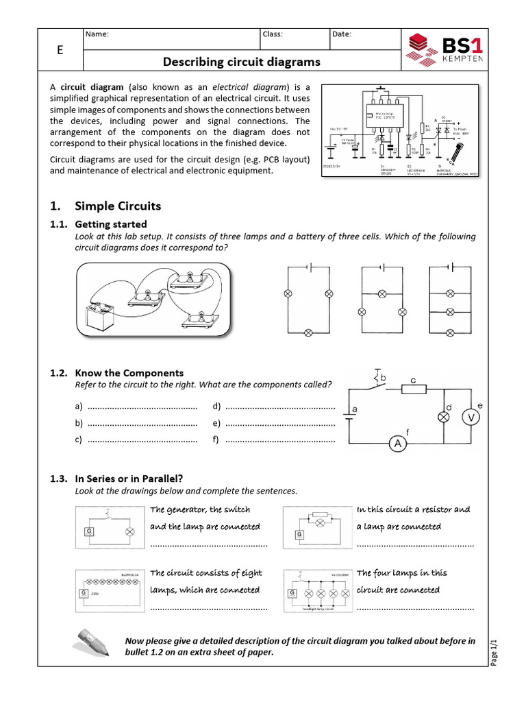 Describing Circuit Diagrams | PDF | Electromagnetism | Computer Engineering