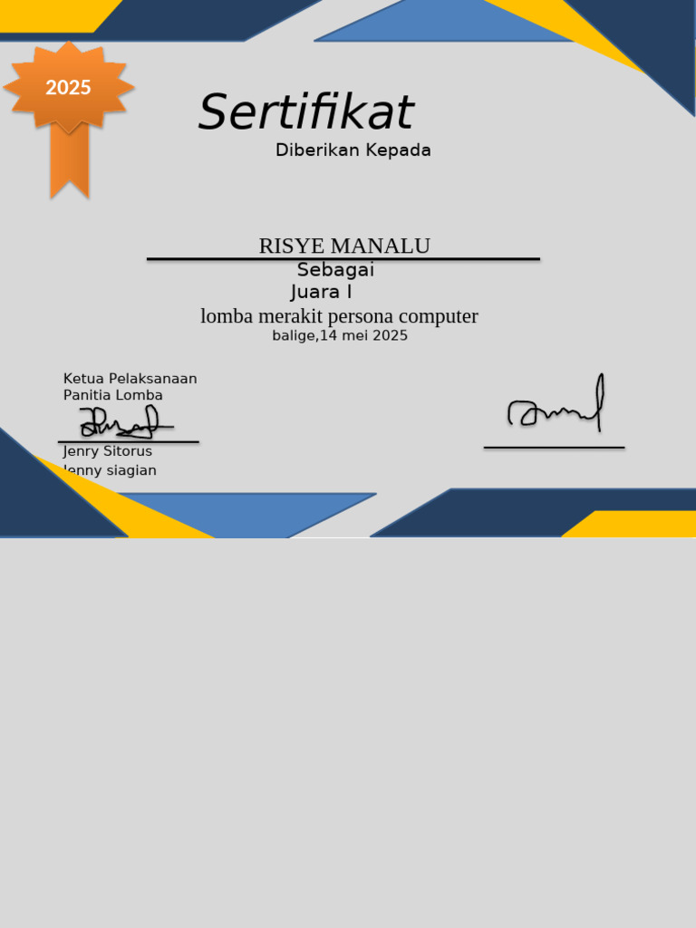 Sertifikat risye mnl | PDF