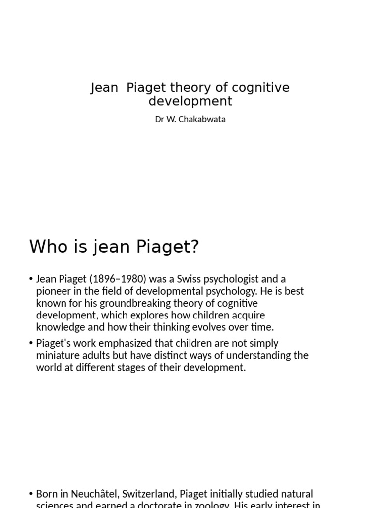 Piaget's Cognitive Development Stages | PDF | Constructivism ...