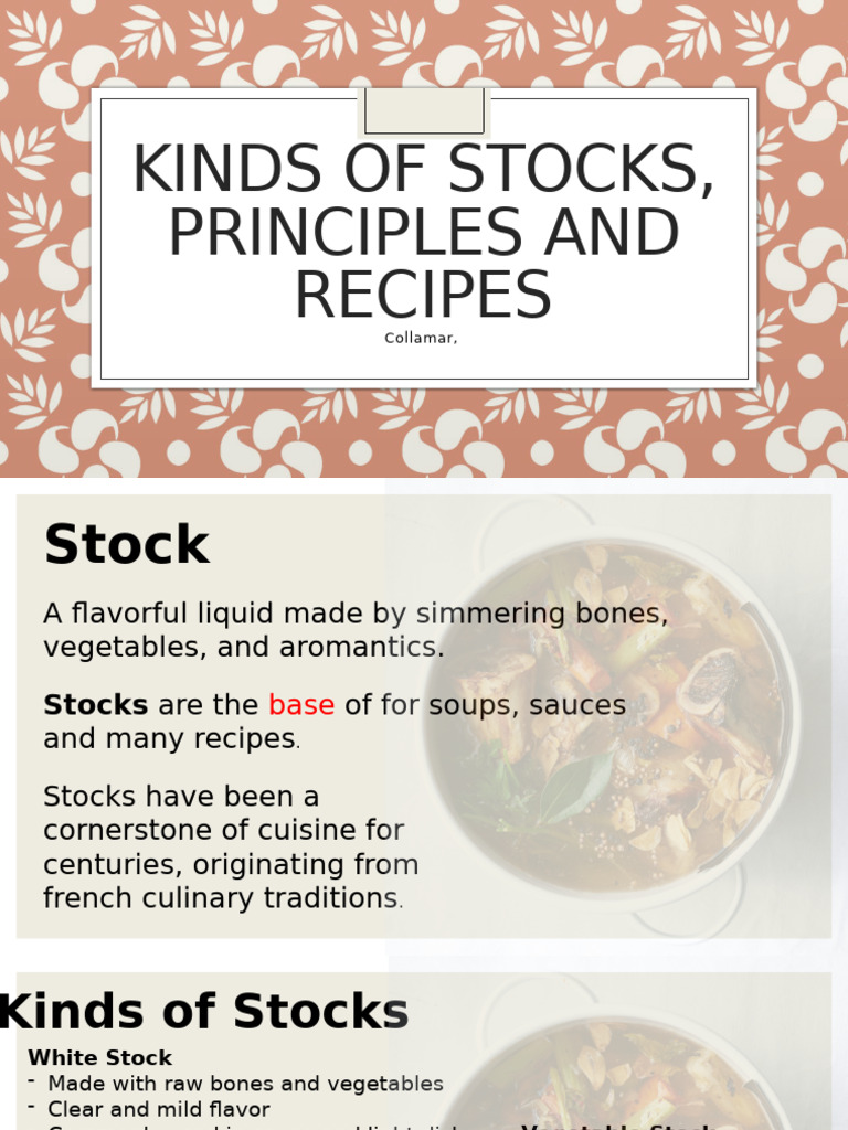 Kinds of Stocks J Principles and Recipes | PDF