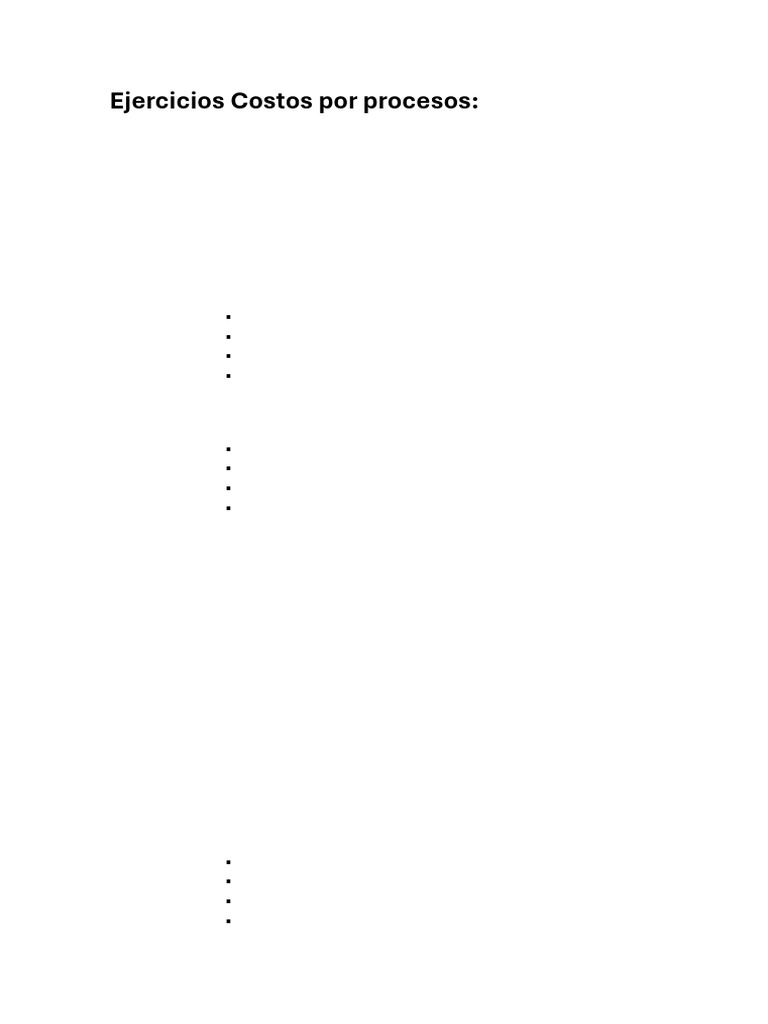 Ejercicios Costos Por Procesos | PDF