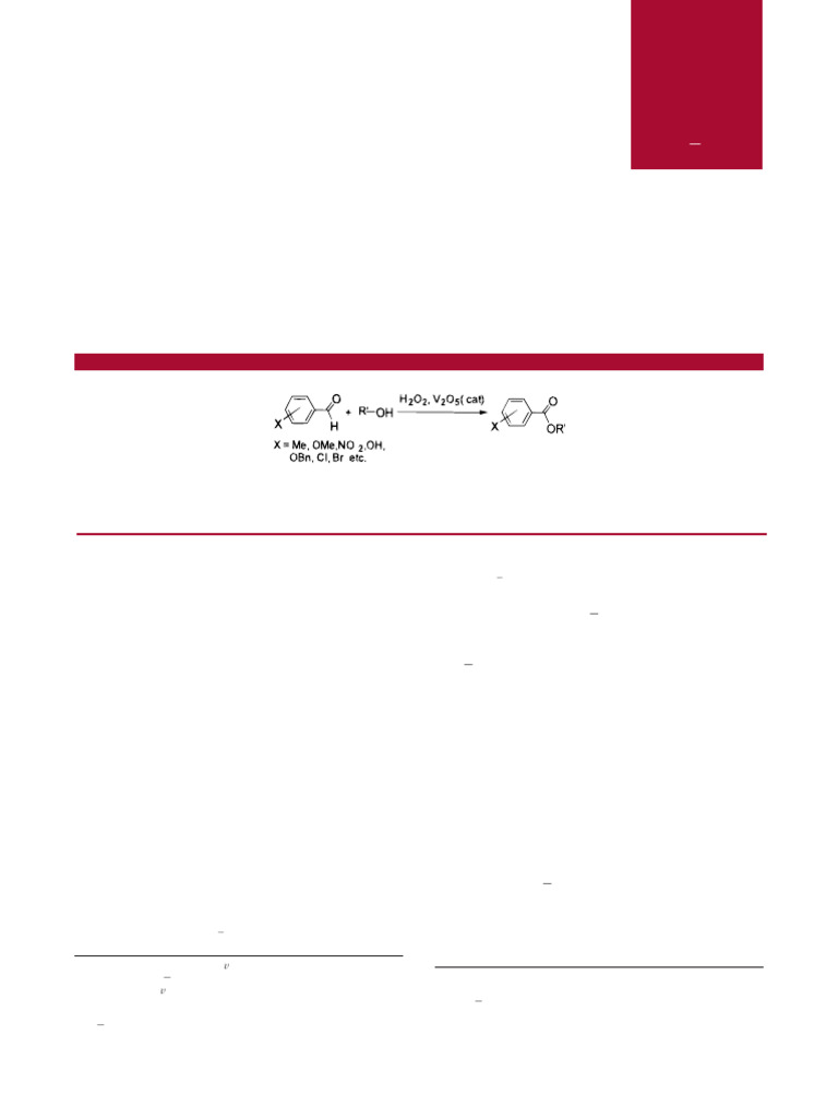 A Catalytic Oxidative Esterification of | PDF | Ester | Aldehyde