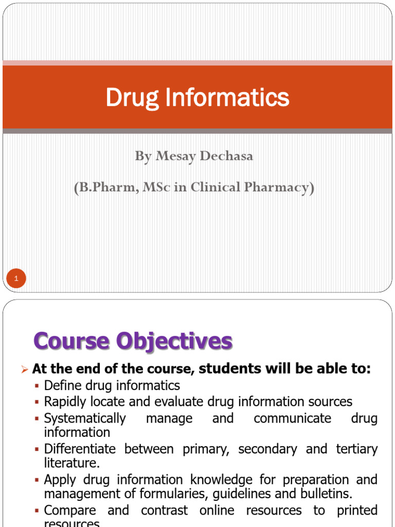 Drug Informatics - Chapter 1-3 | PDF | Pharmacy | Pub Med