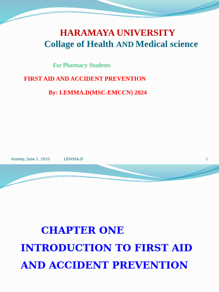 First Aid Chapter 1&2 | PDF | First Aid | Cardiopulmonary Resuscitation