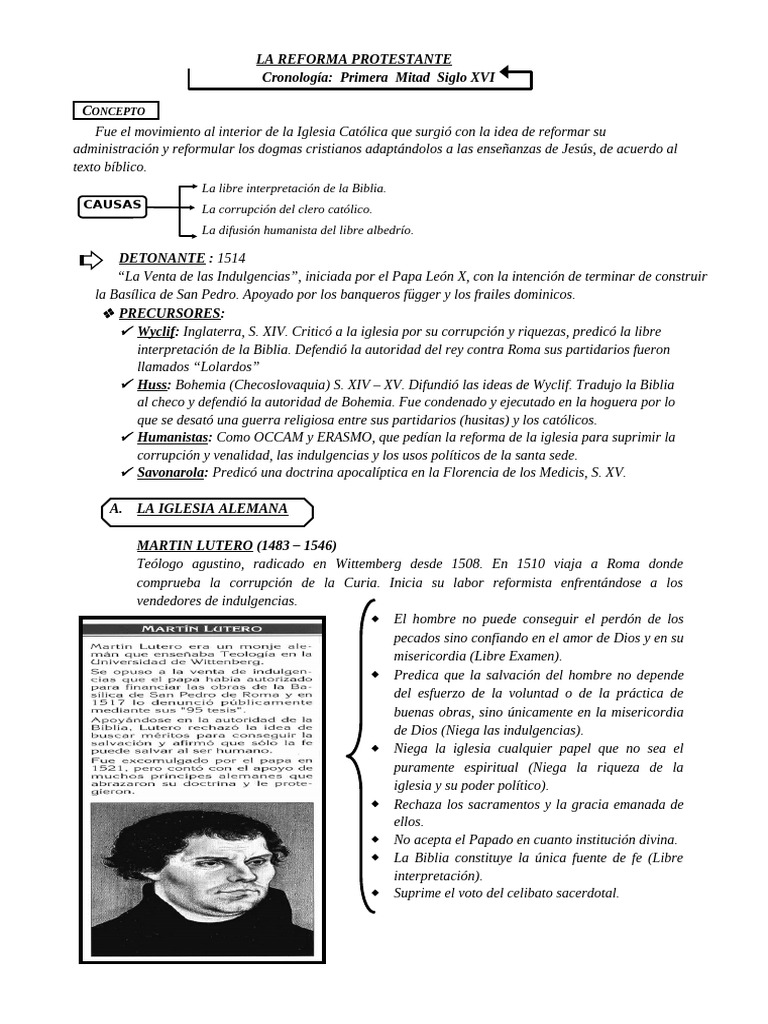 Historia de la Reforma Protestante | PDF | Martin Luther | protestantismo