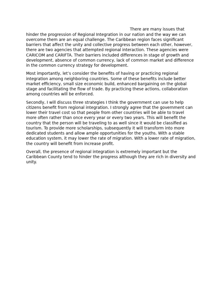 There Are Many Issues That Hinder The Progression of Regional ...