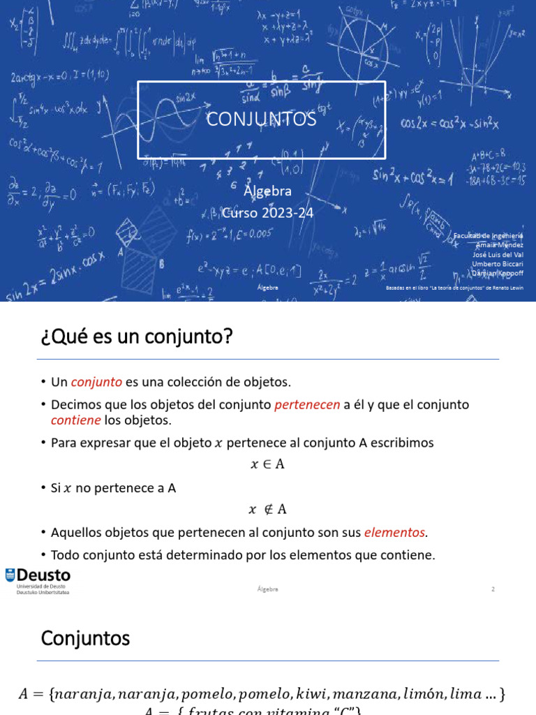 Introducción a los Conjuntos en Álgebra | PDF | Conjunto (Matemáticas ...