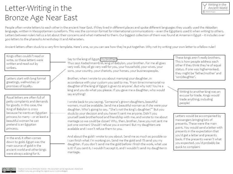 04b - Letter Writing in The Near East (A3) (Advanced) | PDF | Ancient ...
