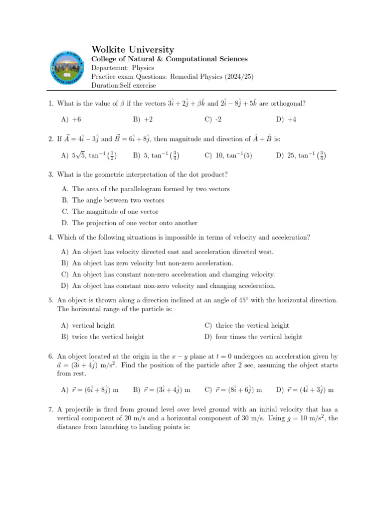 Practice Questions For Remedial | PDF | Force | Acceleration