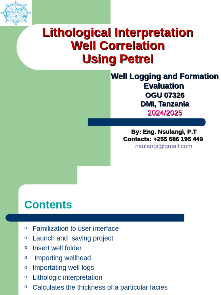 LE - 03 - Lithological Interpretation Well Correlation | PDF | Graphical User Interfaces ...