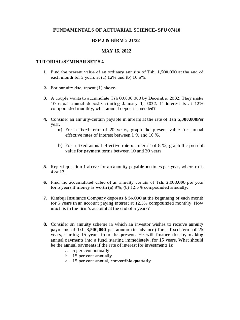 Tutorial Set 4 | PDF