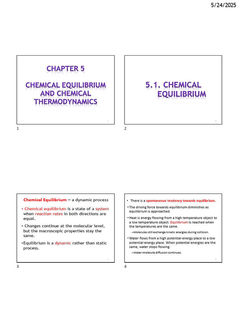 Chemical Equilibrium and Thermodynamics-Combined | PDF | Chemical ...