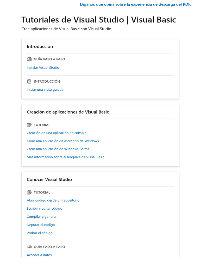 Tutorial de Visual Basic en Visual Studio 2022 | PDF | Entorno de ...