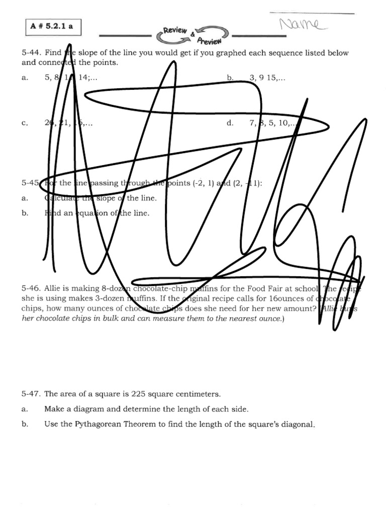 Alg. 5.2.1a Review + Preview | PDF