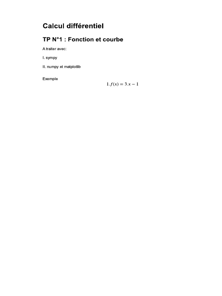 TP 1 Calcul Diff 2025 Sujet | PDF