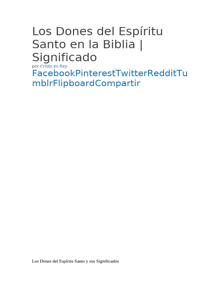 Dones del Espíritu Santo en la Biblia | PDF | Don espiritual | Fe