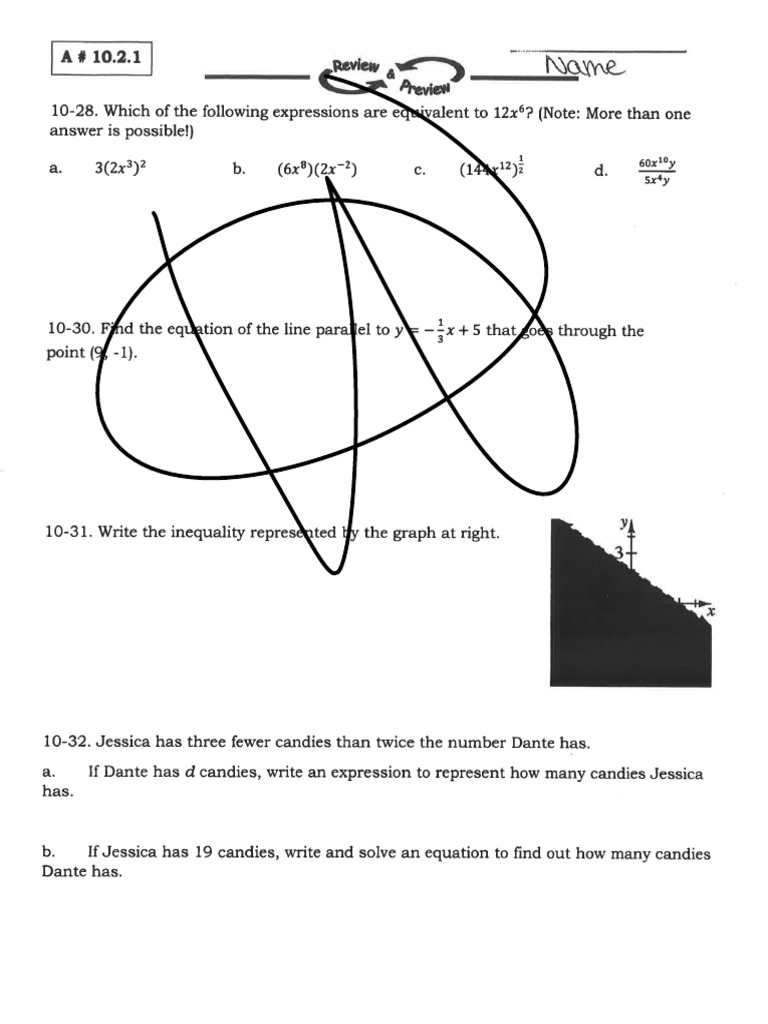 Alg. 10.2.1 Review + Preview | PDF