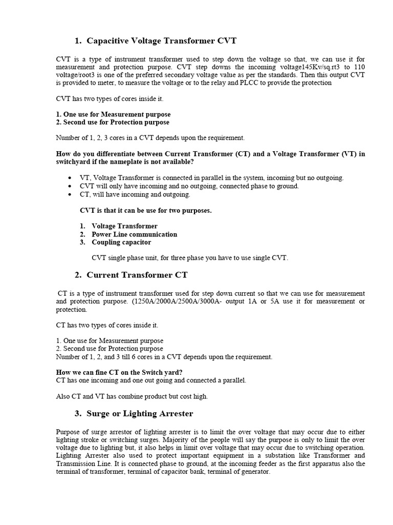 Substation Equipment Overview | PDF | Capacitor | Transformer
