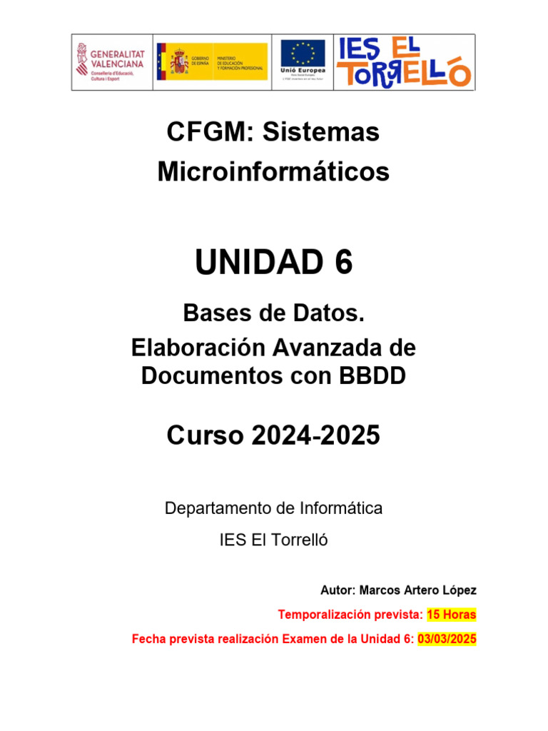 Unidad #6 - Aof - Bases de Datos | PDF | Mi sql | Bases de datos