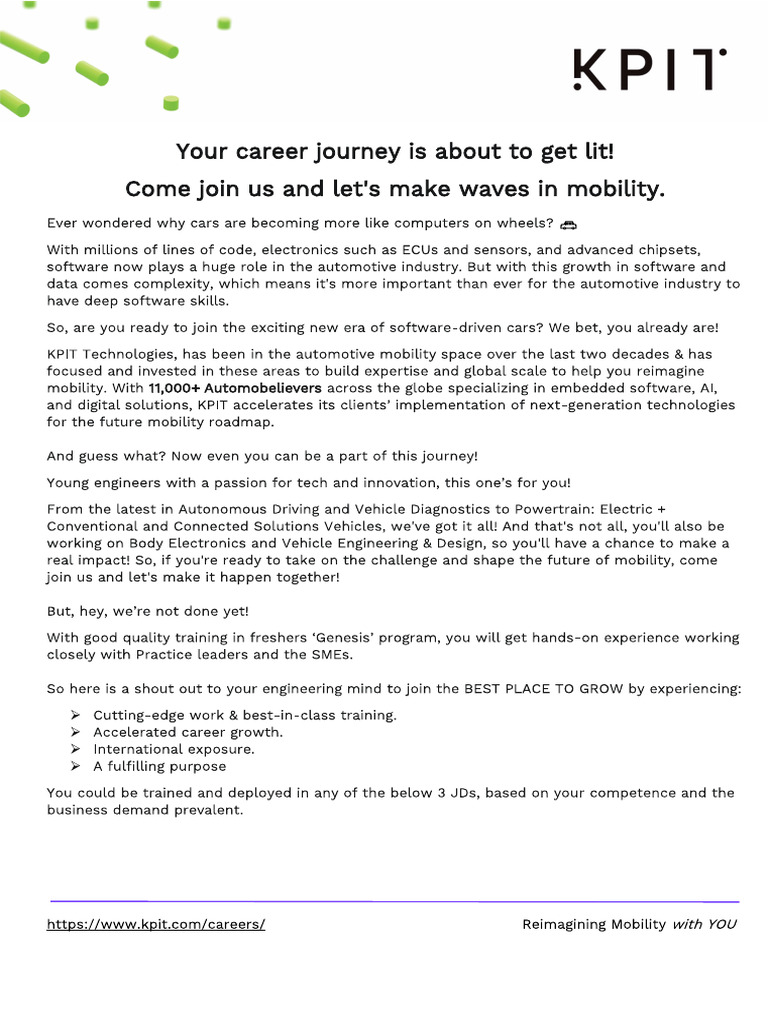 Kpit Job | PDF
