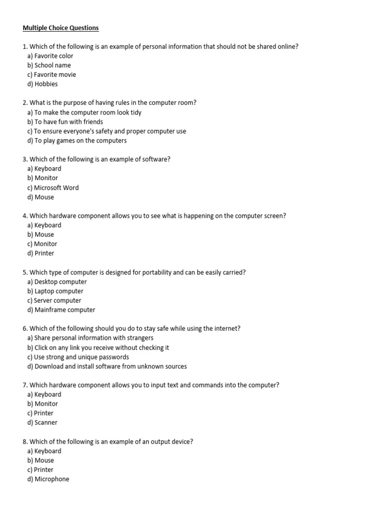 Grade Revision ICT, 2024, 1st Term, PT 2-Final | PDF | Computer ...