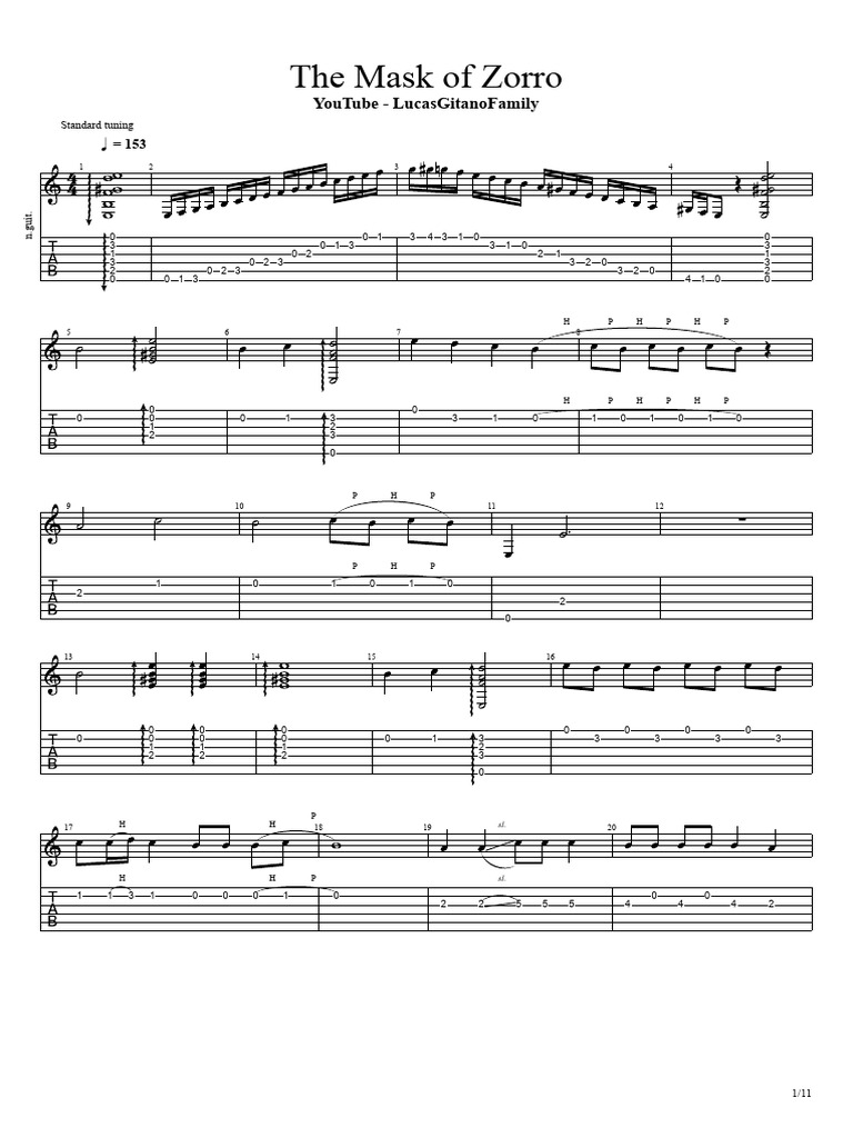 The Mask of Zorro 1 (Tab) | PDF