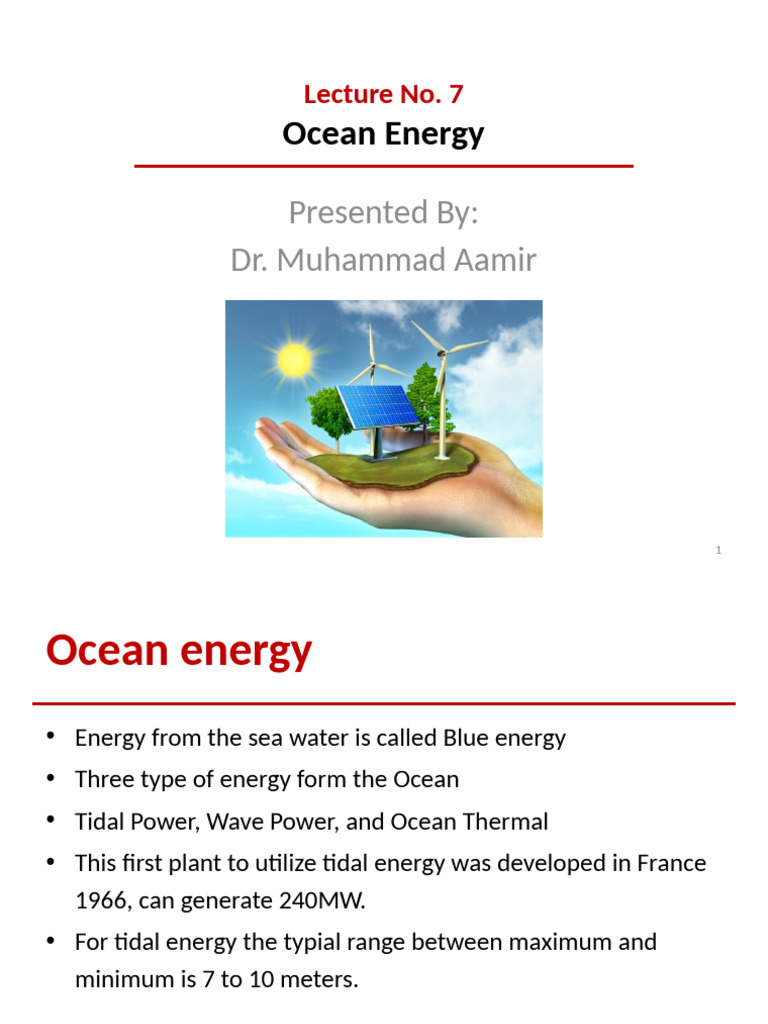 Ocean Energy: Tidal Power Overview | PDF | Tide | Energy Conversion