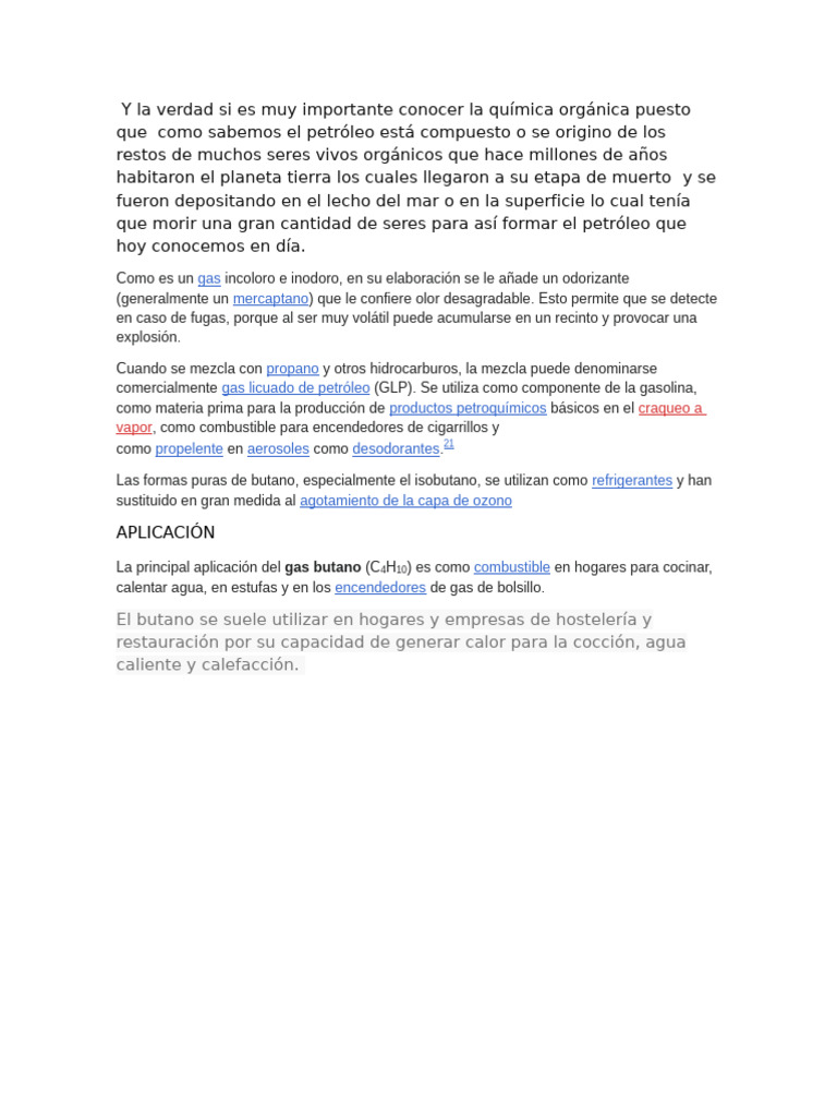 Usos y características del butano | PDF