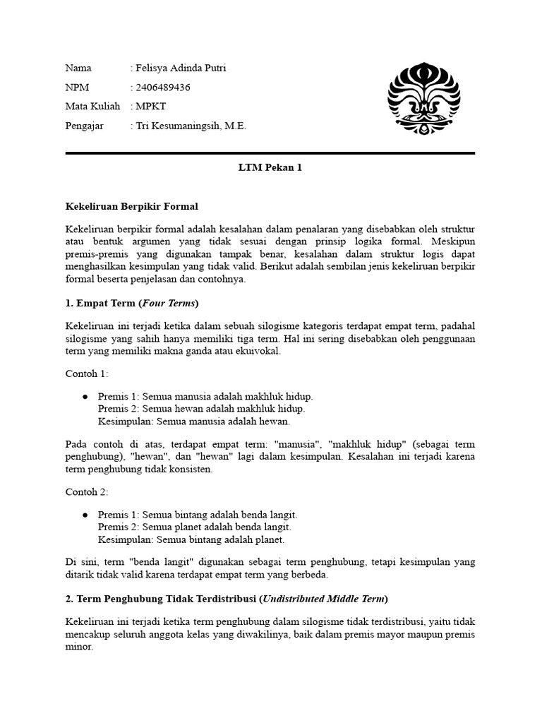 LTM Sintesis - Felisya Adinda Putri - MPKT | PDF