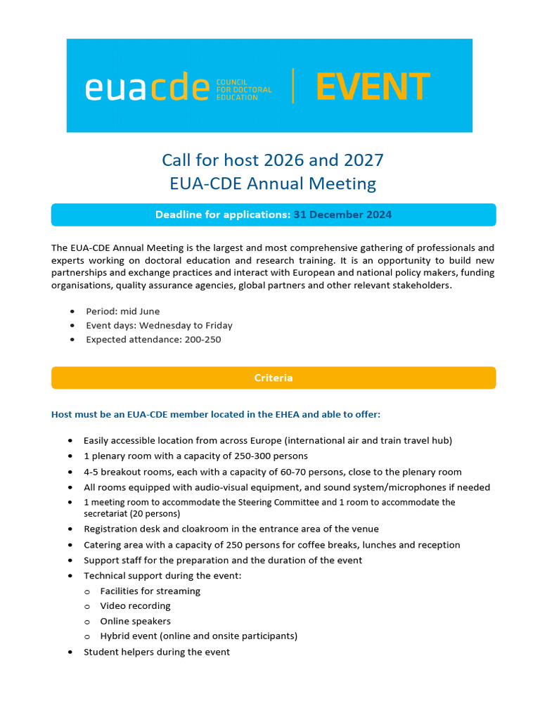 2026-2027 EUA-CDE Annual Meeting Guidelines | PDF