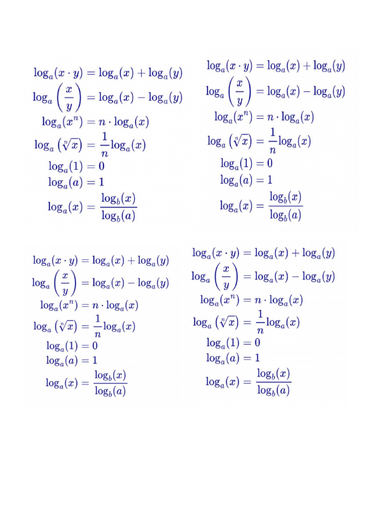 Propiedades logaritmos | PDF