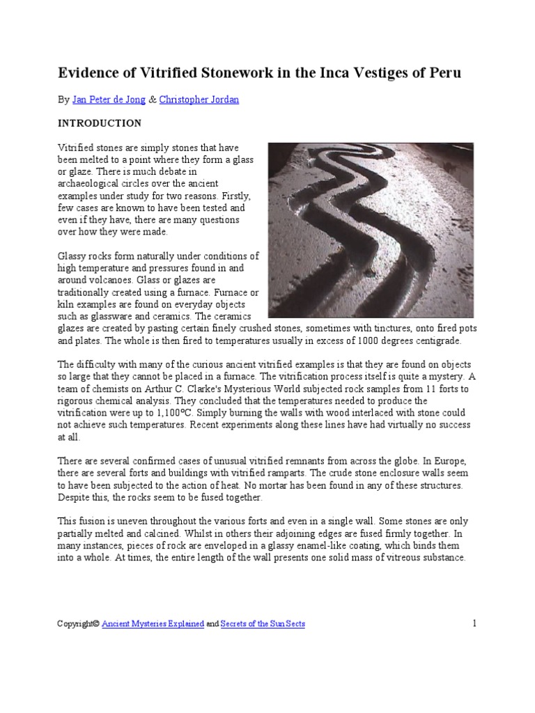 Evidence of Vitrified Stonework in The Inca Vestiges of Peru | PDF ...