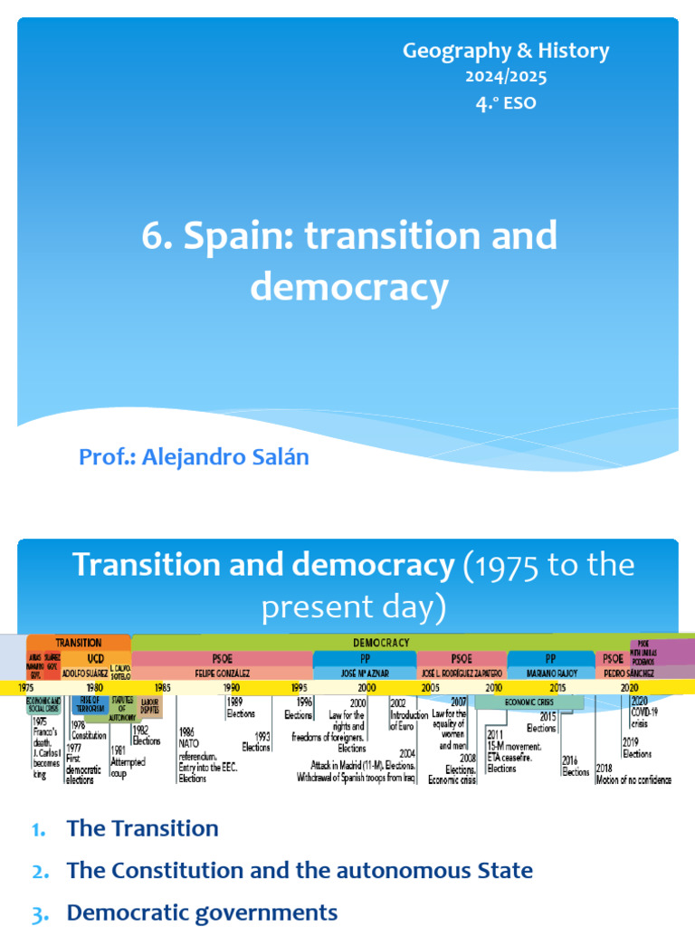 Spain's Democratic Transition Overview | PDF | Spain | Government Of Spain