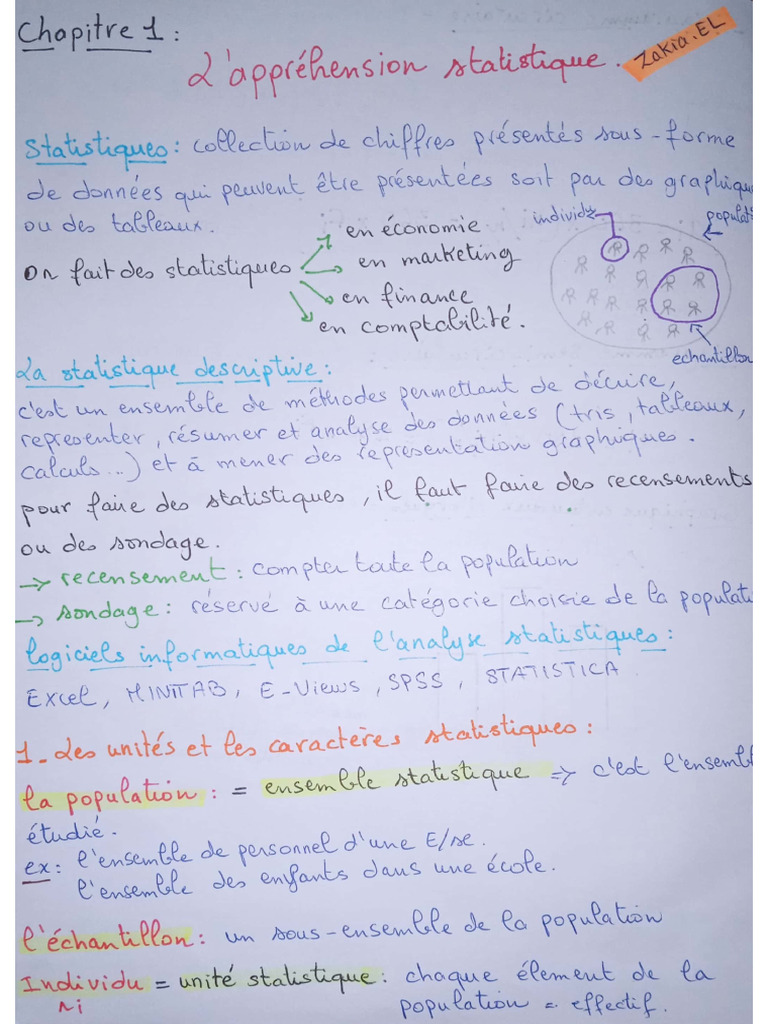 Chapitre 1 Et 2 Statistiques Exercices Pdf
