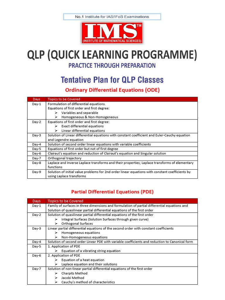 Comprehensive Mathematics Course Outline | PDF | Integral | Equations