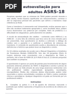 Autoavaliação TDAH: Escala ASRS-18 | PDF | Transtorno de déficit de ...