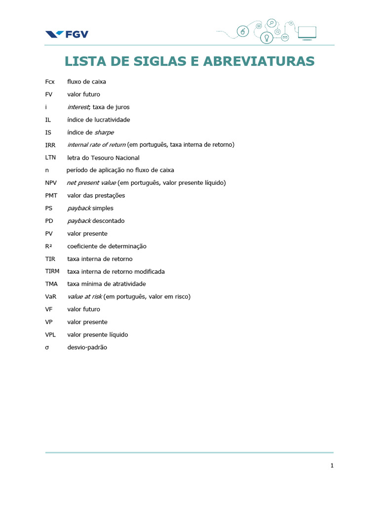 Lista de Siglas e Abrev | PDF