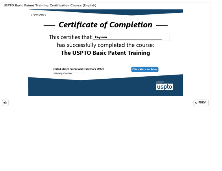 USPTO Basic Patent Training Certification Course (Engli | PDF