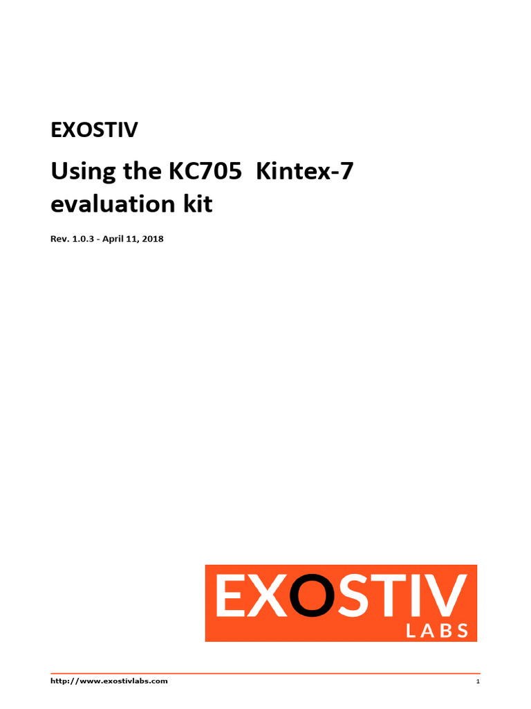 EXOSTIV - Using The KC705 Evaluation Kit | PDF | Hdmi | Electronics